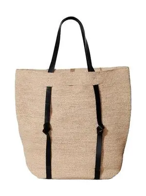 Janessa Leoné Tanner Raffia Tote Bag - Chocolate