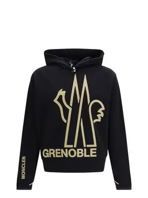 Moncler Moncler Grenoble Logo-Printed Polartec Hoodie Black