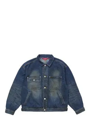 Supreme Distressed Selvedge Trucker Jacket - Washed Indigo