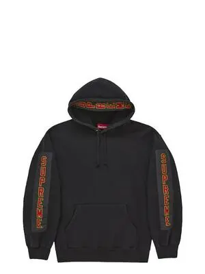 Supreme Woven Patches Hooded Sweatshirt - Black