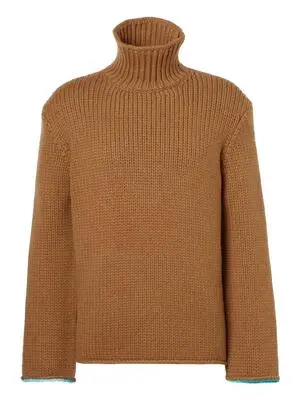 Loewe Tan Wool Turtleneck Sweater - Brown