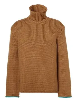 Loewe Tan Wool Turtleneck Sweater - Brown