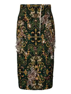 Dries Van Noten Embellished Pencil Skirt - Multicoloured