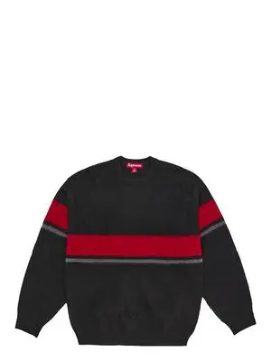 Supreme Brushed Stripe Sweater - Black