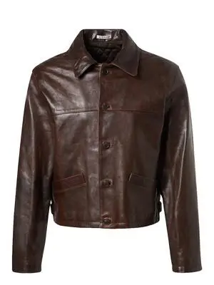 Auralee Leather Jacket - Brown