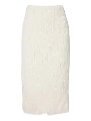 Dries Van Noten Fringed Midi Skirt - White