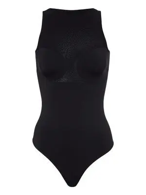 Wolford Bustier String Paneled Bodysuit - Black