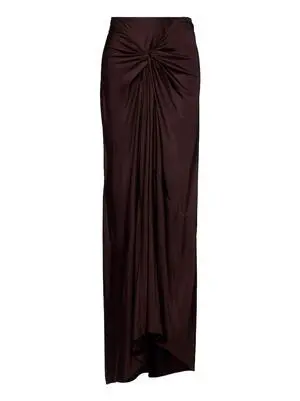 Dries Van Noten Draped Maxi Skirt - Burgundy