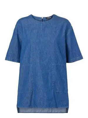Max Mara Moresca Denim Top - Blue