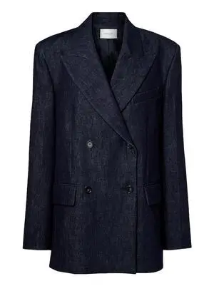Sportmax Ancella Double-breasted Denim Blazer - Blue