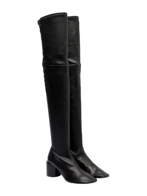 JIL SANDER Leather Over-the-knee Boots - Black