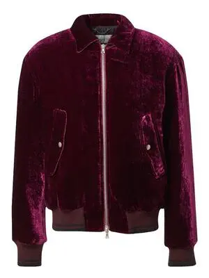 Dries Van Noten Velvet Bomber Jacket - Purple