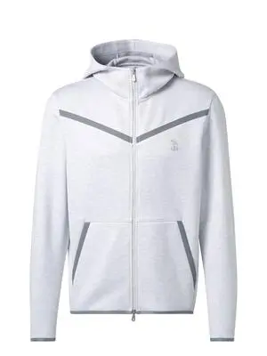 Brunello Cucinelli Cotton-blend French Terry Zip-up Hoodie - White