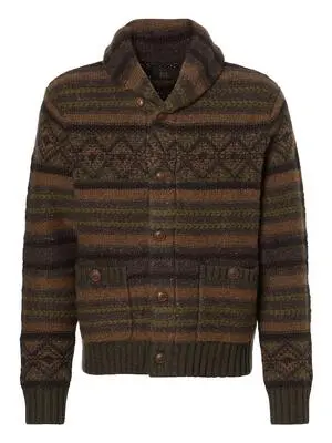 Ralph Lauren Striped Wool And Cotton Cardigan - Green