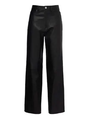RÓHE High-rise Wide-leg Leather Pants - Black