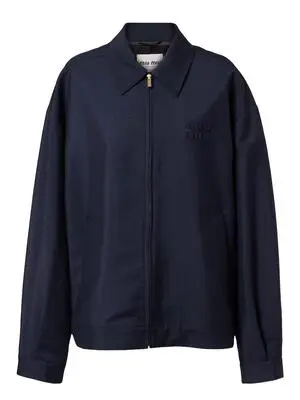 Miu Miu Mohair And Wool Blouson Jacket - Blue