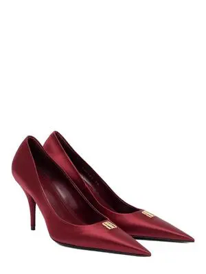 Balenciaga Avenue 90 Satin Pumps - Burgundy