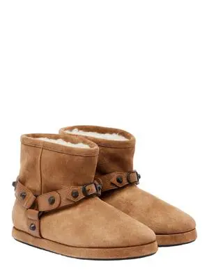 Balenciaga Alaska Suede Ankle Boots - Brown