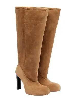 Balenciaga Fargo 80 Suede Knee-high Boots - Brown