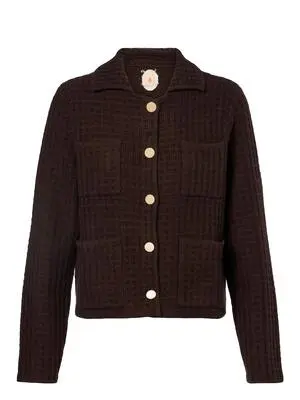Jardin Des Orangers Waffle-knit Wool And Cashmere Cardigan - Brown