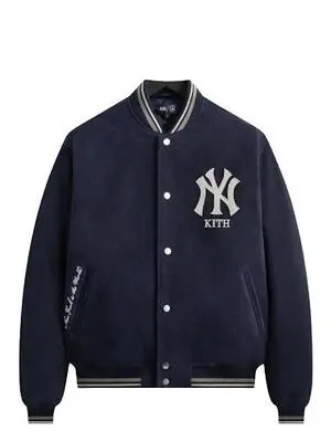 Kith X New York Yankees Suede Porter Bomber Jacket - Nocturnal