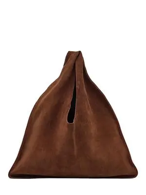 THE ROW Bindle Small Shoulder Bag In Suede Light Brown