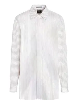 Zegna Centoventimila Striped Cotton Shirt - White