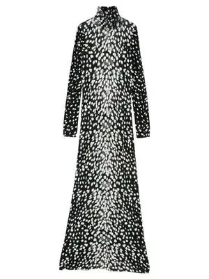 Brandon Maxwell Camille Printed Maxi Dress - Black