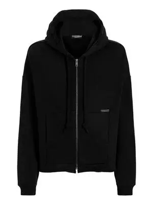 Dolce & Gabbana Zip-up Cotton Hoodie - Black