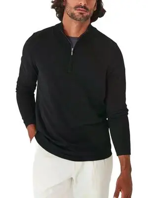 PATRICK ASSARAF Half-zip Merino Wool Sweater - Black