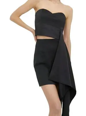 GESTUZ Drape Detail Mini Skirt - Black