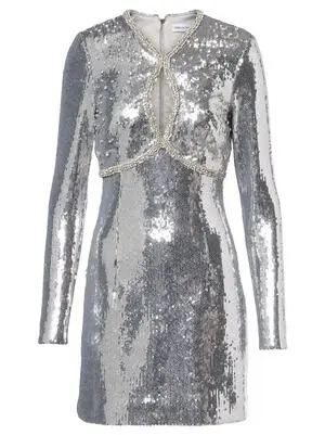 Rebecca Vallance Blythe Sequined Minidress - Silver