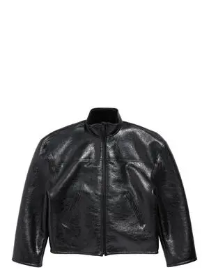 Balenciaga Shearling Zip-up Jacket - Black