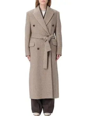 GOLDEN GOOSE Double-breasted Belted Coat - Grey