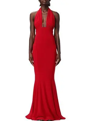 Norma Kamali Halter Gown - Red