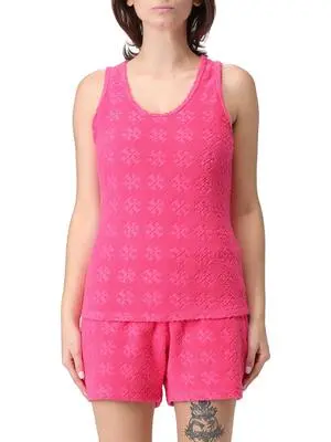 Tory Burch Terry Cloth Logo Tank - Fuchsia