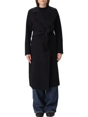 Max Mara Tie Detailed Coat - Black