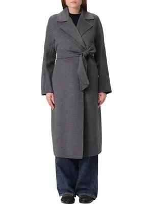 Max Mara Tie Detailed Coat - Grey