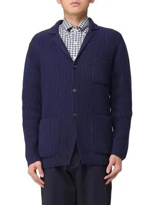 FAY Ribbed Knit Cardigan - Blue