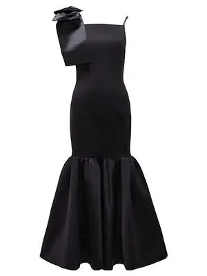 PHASE EIGHT Woven Maxi Dress With Bow Embellishment - Black