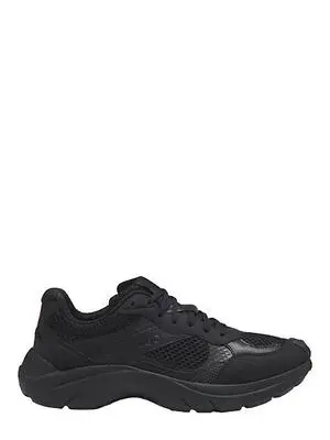 Hugo Brand-debossed Mesh And Faux-leather Low-top Trainers - Black