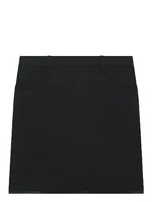 The Kooples High-rise Wool Mini Skirt With Satin Edge - Black