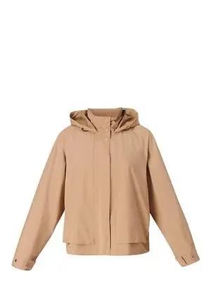 Sweaty Betty Motion Waterproof Cropped Woven Parka Jacket - Golden Beige