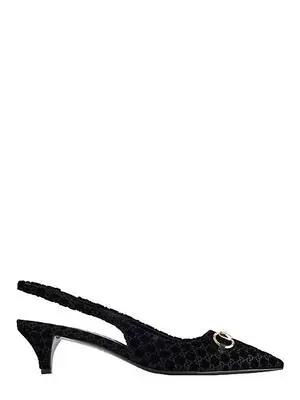 Gucci Erin Velvet Slingback Pumps - Black
