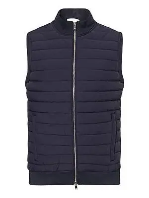 ARNE Hybrid Quilted Stretch-woven Gilet - Navy