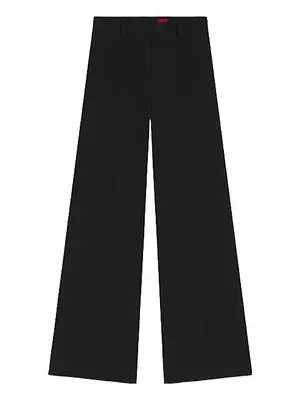 Hugo Mid-rise Wide-leg Stretch-woven Trousers - Black