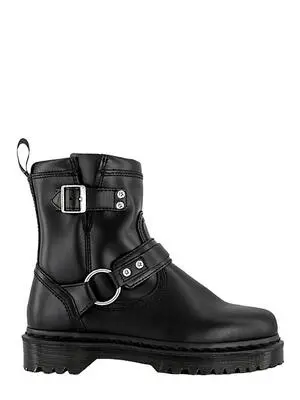 Dr. Martens Anistone Harness Leather Ankle Boots - Black Orleans