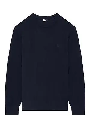 The Kooples Logo-embroidered Wool Jumper - Navy