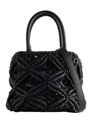 AMANU The Zanzibar Leather Top Handle Bag - Black