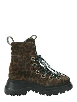 Kurt Geiger Kensington Leopard Leather Ankle Boots - Dk.brn Com